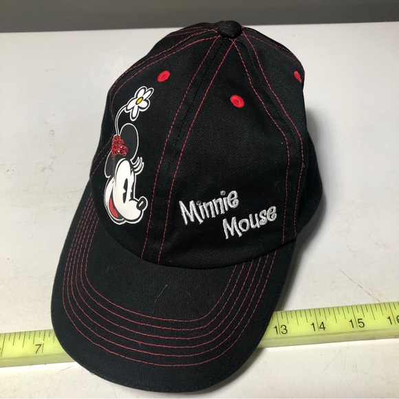 Disney | Accessories | Vintage Minnie Mouse Red Black Hat Baseball Cap ...
